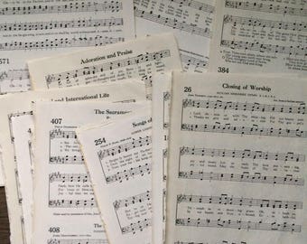 Hymn book pages | Etsy