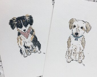 Custom Pet Portrait Animal Painting Watercolor Painting