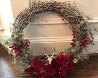 Reindeer wreath | Etsy