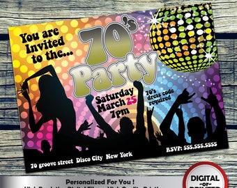 70s invitation | Etsy