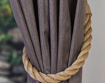 Nautical Decor Navy Curtain Tiebacks Navy Cotton Rope