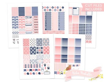 Purple Dahlia Printable Weekly Planner Stickers for Erin