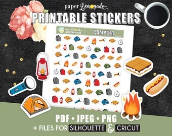 Camping sticker | Etsy