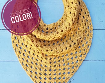 Knit Scarf Chunky Triangle PomPom Snood