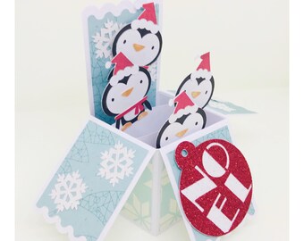 Penguin pop up card | Etsy