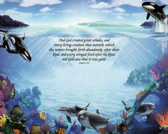 Sea Creatures from the Australian Coast dolphins whales