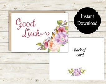 Printable Good Luck Card / A2 Printable Greeting Card / Good