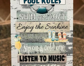Pool rules sign | Etsy