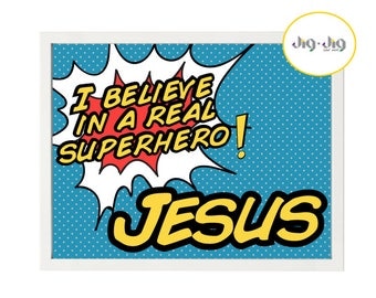 Jesus superhero | Etsy