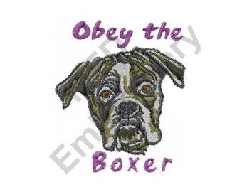Boxer dog embroidery | Etsy