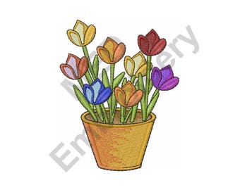 Tulip embroidery | Etsy