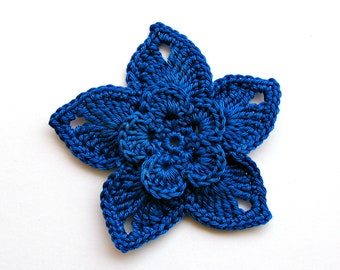 Blue crochet flower | Etsy