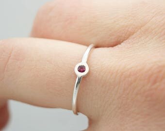 Silver ruby ring | Etsy