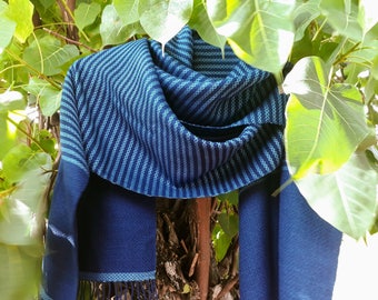 Indigo blue scarf | Etsy