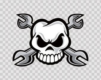 Mechanic skull decal | Etsy