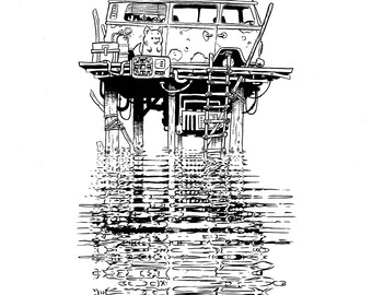 Camper line art | Etsy