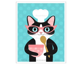 Cat kitchen decor | Etsy