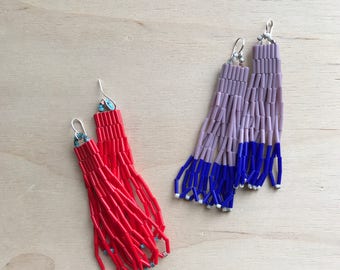 Bugle bead earrings | Etsy