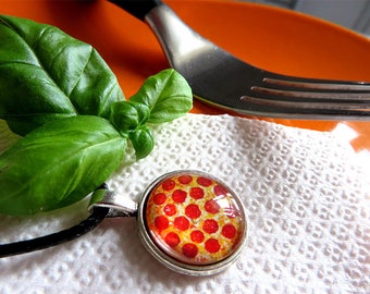 Pizza Necklace Pepperoni Slice Gold Personalized Jewelry