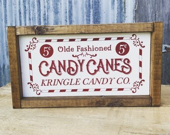 Candy cane sign | Etsy