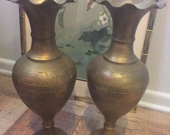 India brass vase | Etsy