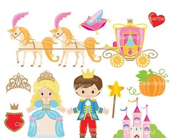 Cinderella clip art princess clipart glass slipper pumpkin