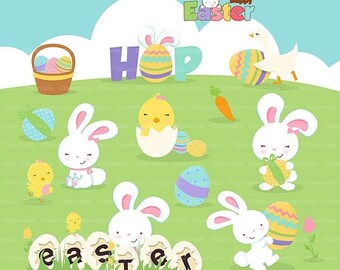 Nursery art animals clip art Easter bunny clipart Autumn