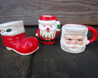 Vintage santa mugs | Etsy
