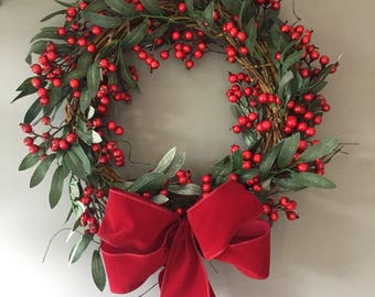 White berry wreath | Etsy