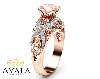 Ayala Jewelry Unique Engagement Ring Rose Gold by AyalaDiamonds