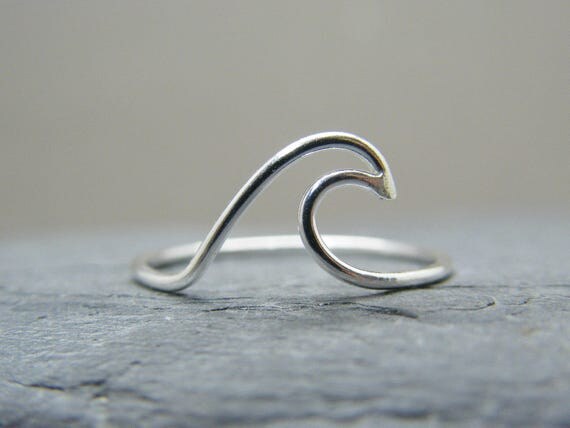 Wave ring Sterling silver wave ring Ocean wave ring