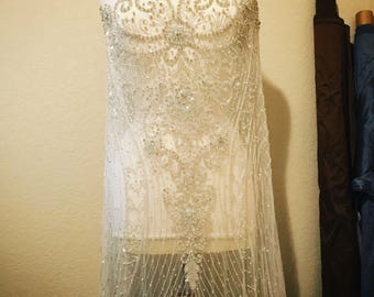 Strass-Stoff Perlen Stoff Tüll