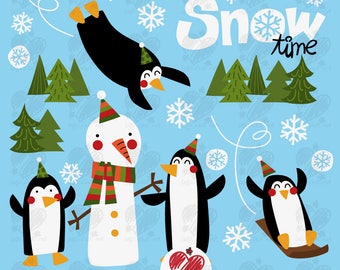 Snowman clip art | Etsy