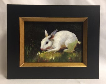 Rabbit oil painting | Etsy