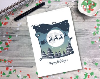 Santa claus card | Etsy