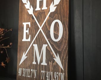 Coordinates sign | Etsy