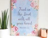 Items similar to Proverbs 3:5 Plaque, Trust In The Lord With All Your ...