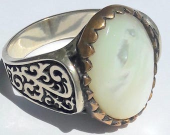 Mens moonstone ring | Etsy