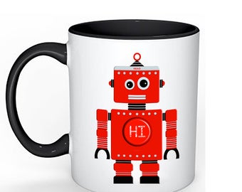 Robot mug | Etsy