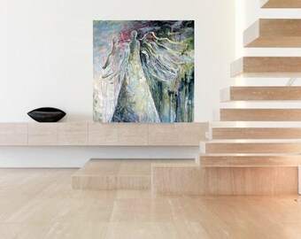 Abstract angel art | Etsy