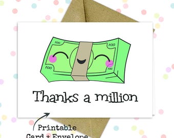 Printable money card | Etsy
