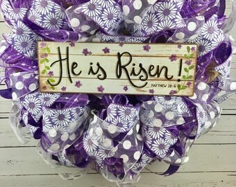 He is risen wreath | Etsy