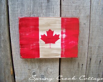 Canadian rustic flag | Etsy