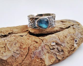 Etched silver ring | Etsy