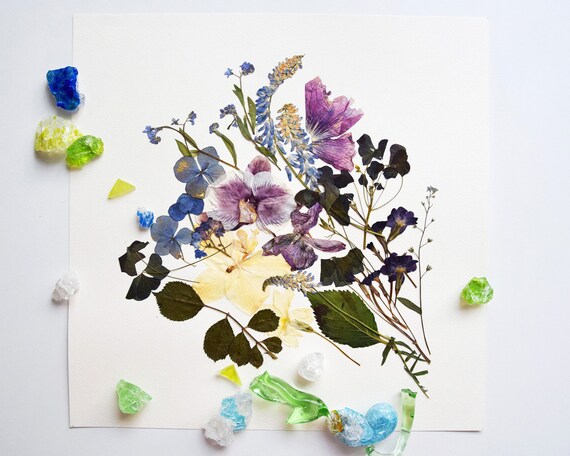 Floral print wall art Botanical print Floral picture Pressed