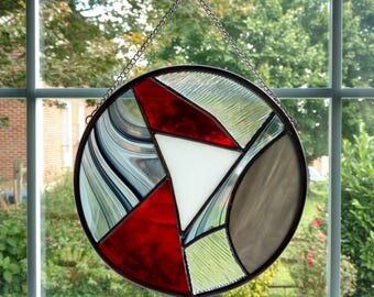Geometric Stained Glass Panel Stained Glass Window Modern