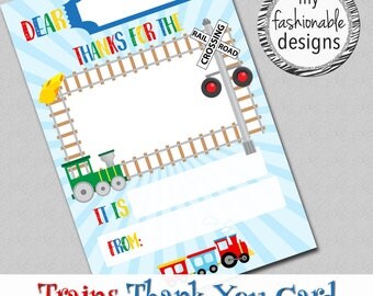 Train thank you card | Etsy
