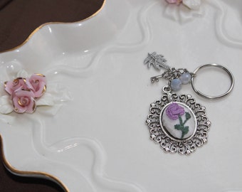 Embroidered keychain | Etsy