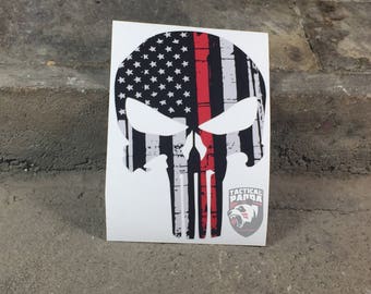 Thin red line decal | Etsy