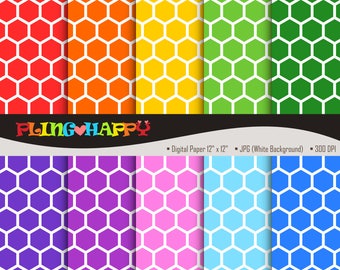 Honeycomb Digital Papers Pastel Scrapbooking Background